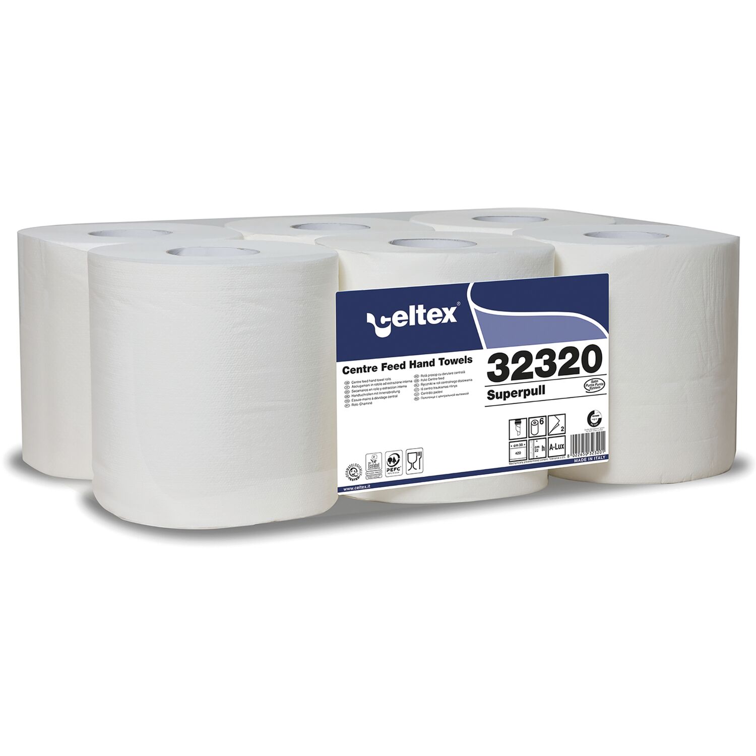 Putzpapier-Rolle weiß 200 mm 2-lagig Packungsinhalt 6 Rollen - vasalat