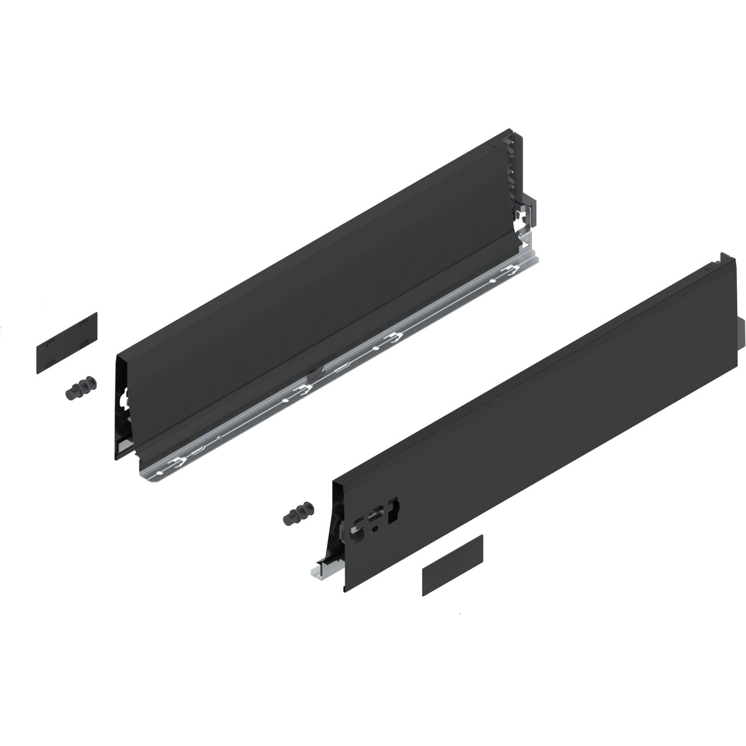 BLUM TANDEMBOX antaro Beschlägegarnitur Zargenhöhe M mit Reling Höhe C - TIP-ON BLUMOTION - vasalat