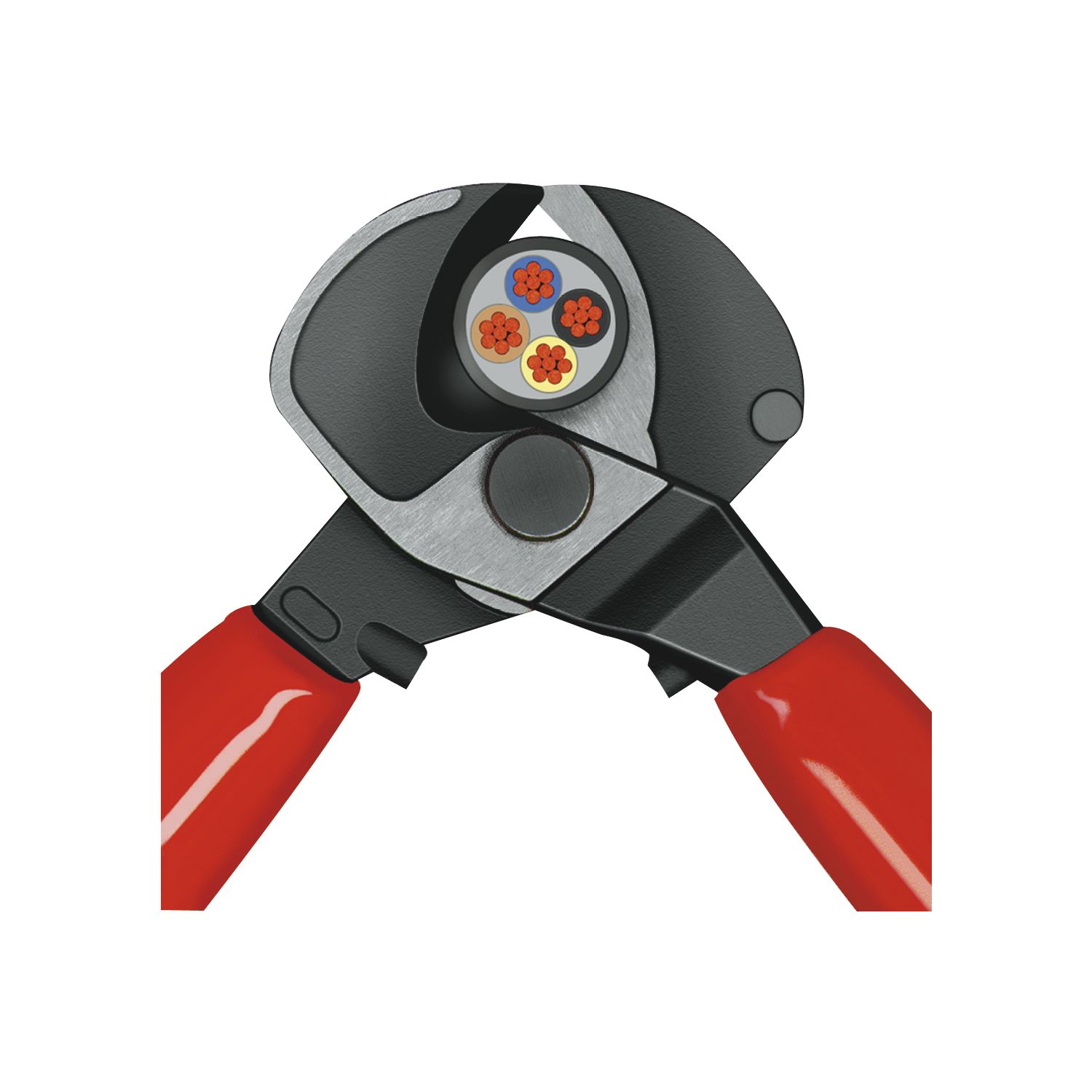 KNIPEX Kabelschere 9512 für Kabel 27 mm/150 mm², 2K-Griff, brüniert, L ...