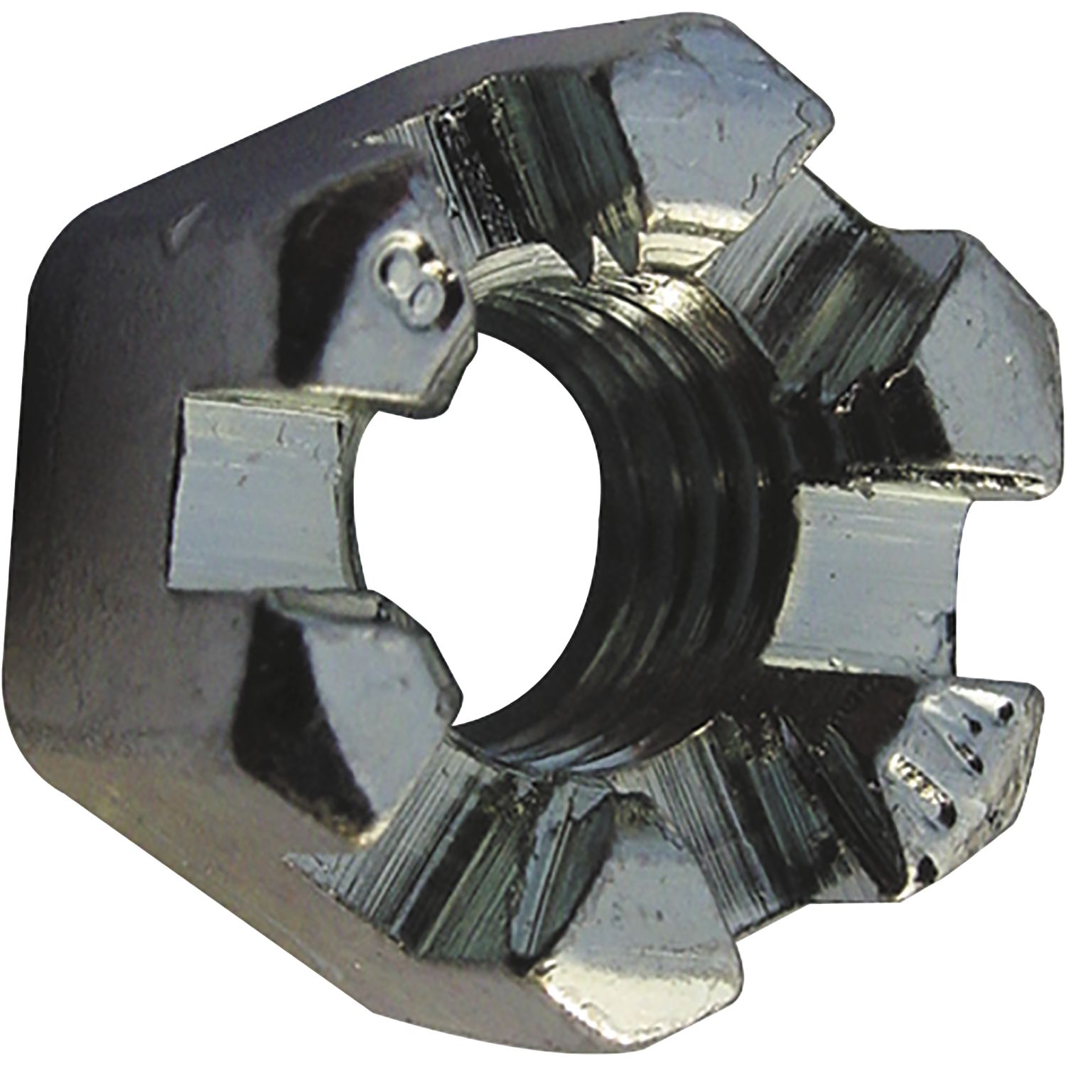 Kronenmutter DIN 935 mit Feingewinde - 8 Stahl verzinkt-blau - vasalat