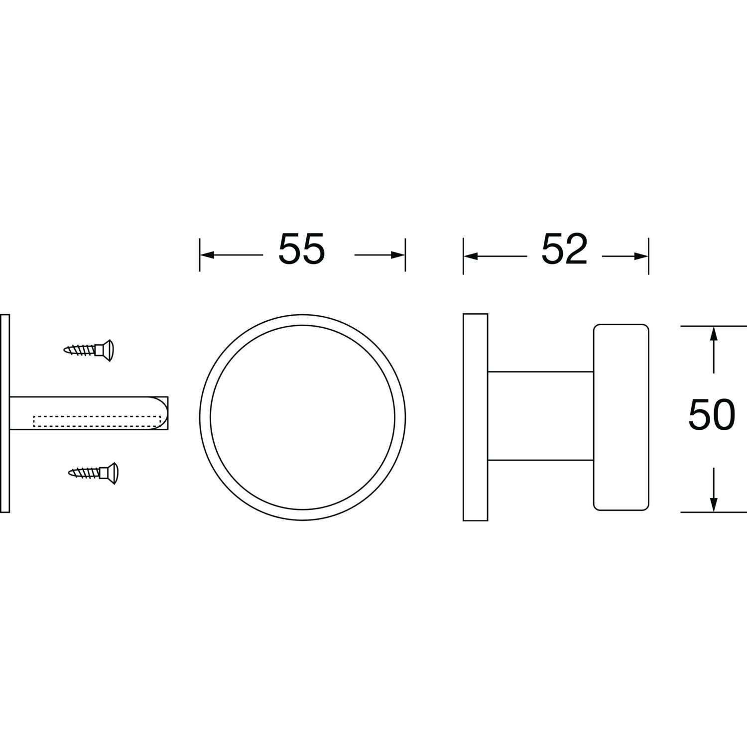 FSB Türknopf 23 0829 ASL fest auf Rosette, Edelstahl matt - vasalat
