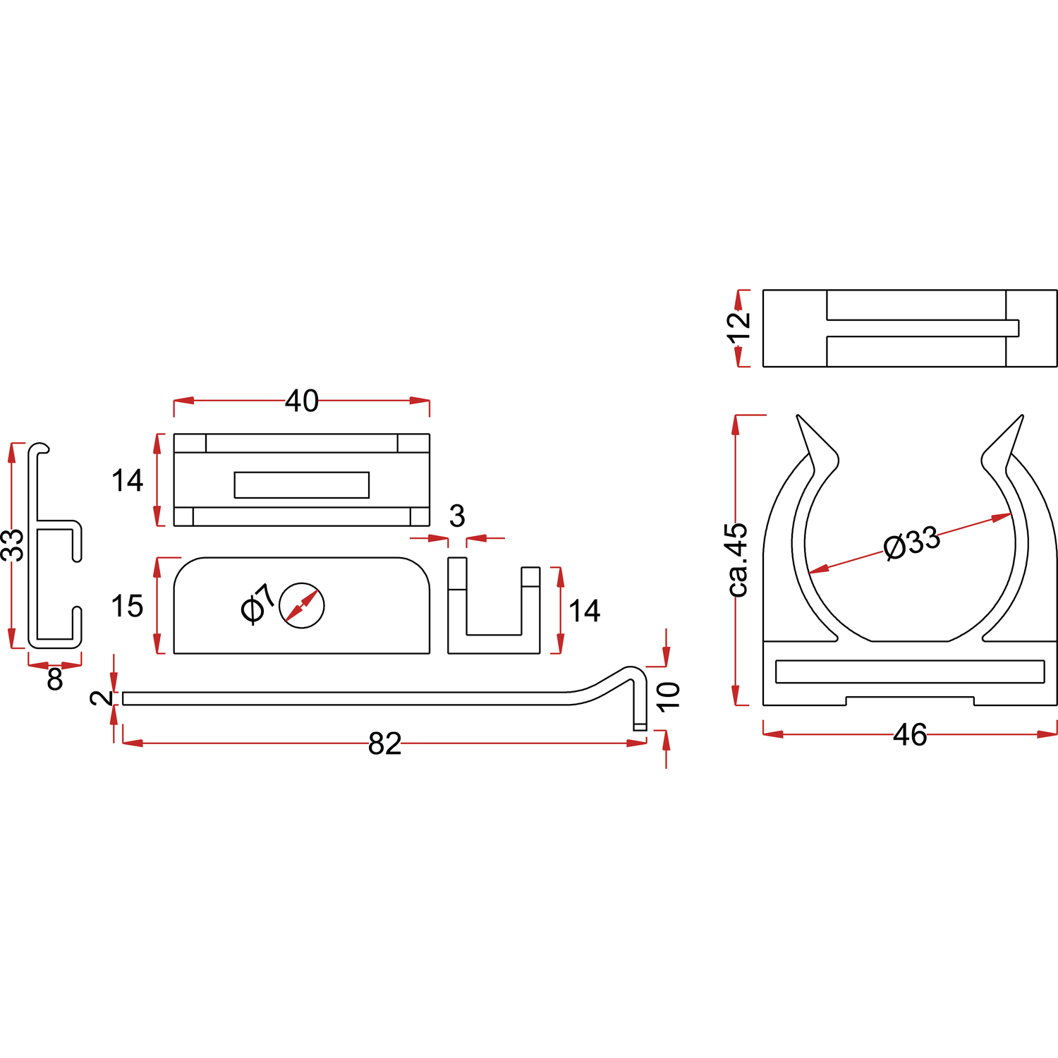 Camar Unico Führungsleisten Set für die Sockellade, Länge 470 mm ...