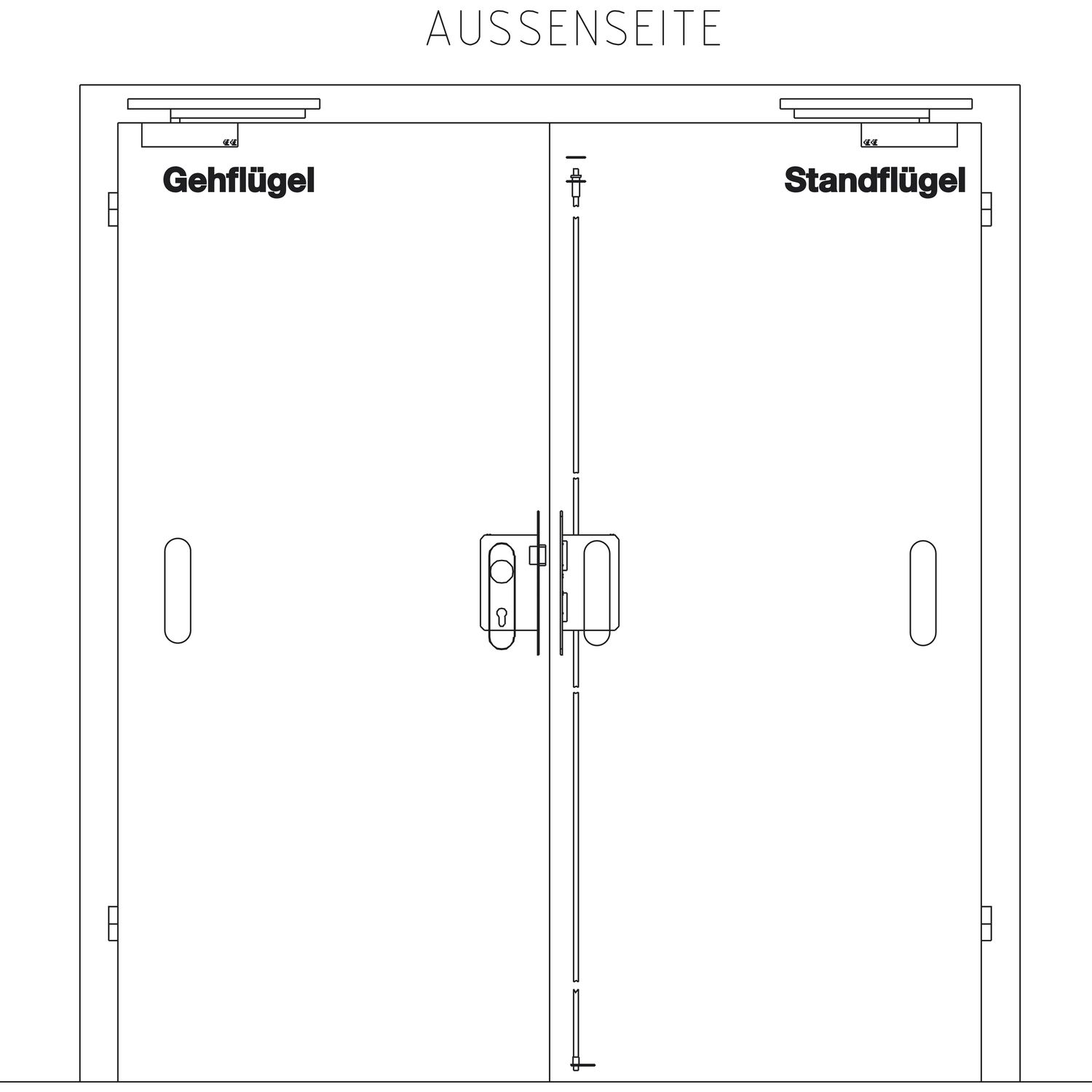 BKS Fluchttürschloss-Set 2 flg. Funktion E/EN 1125, DM 65, Alu - vasalat