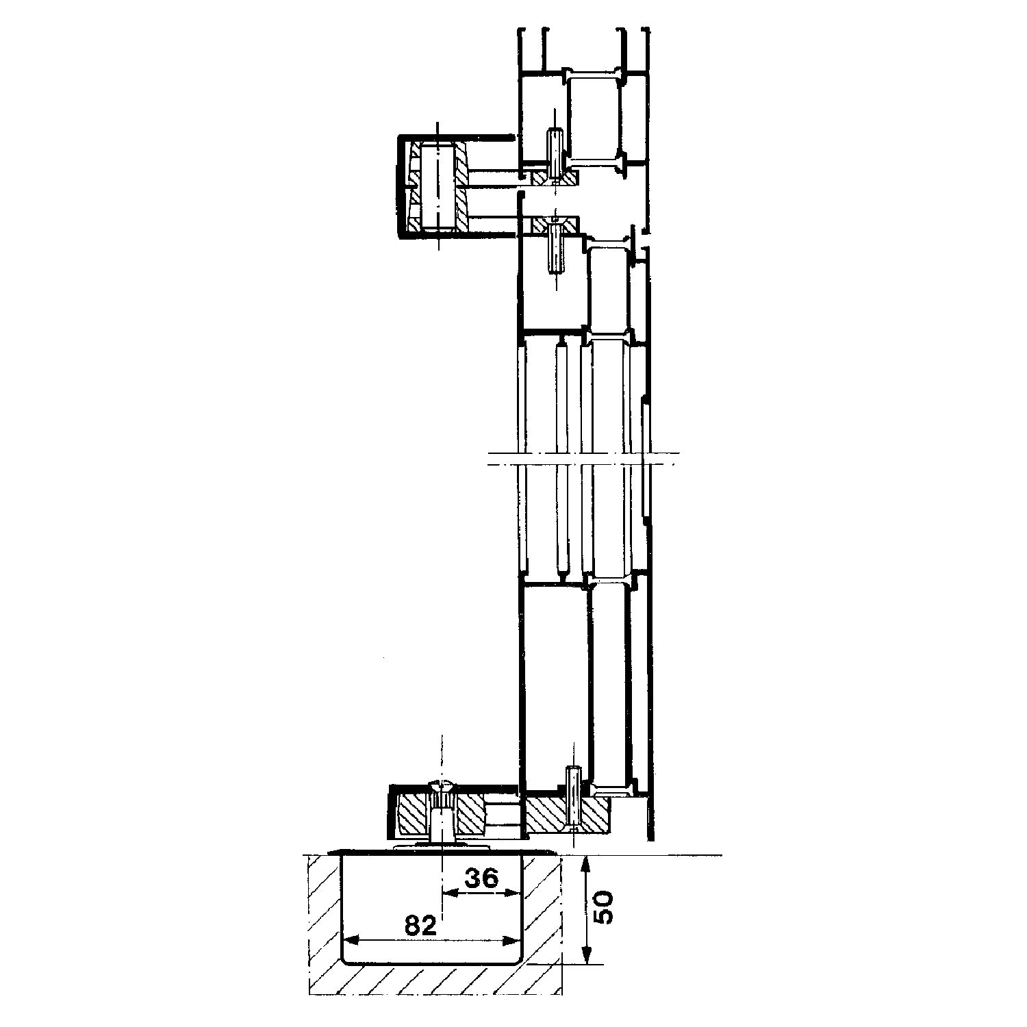 GEZE Bodentürschließer TS 500 NV, EN 1-4, Feststellung - vasalat