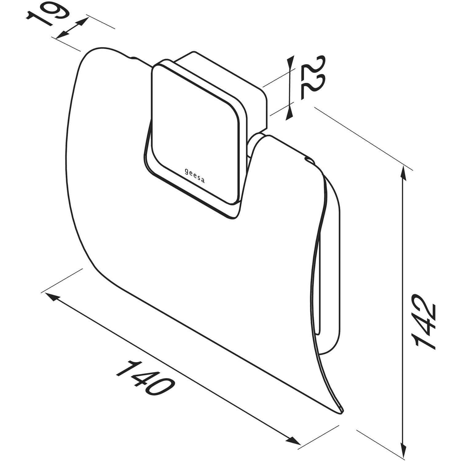 GEESA WC-Papierhalter Topaz - vasalat