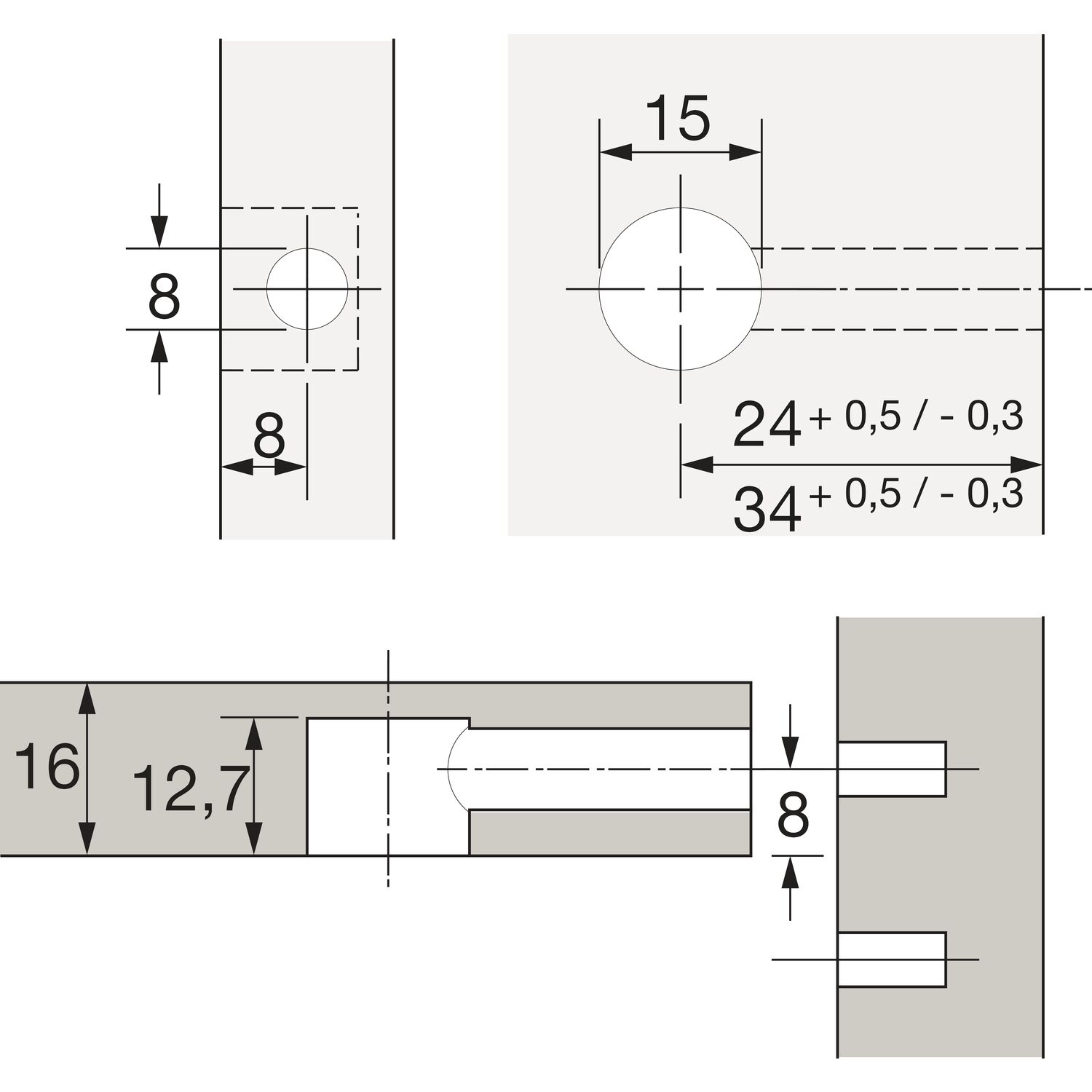 HETTICH Exzenter Rastex 15 - vasalat