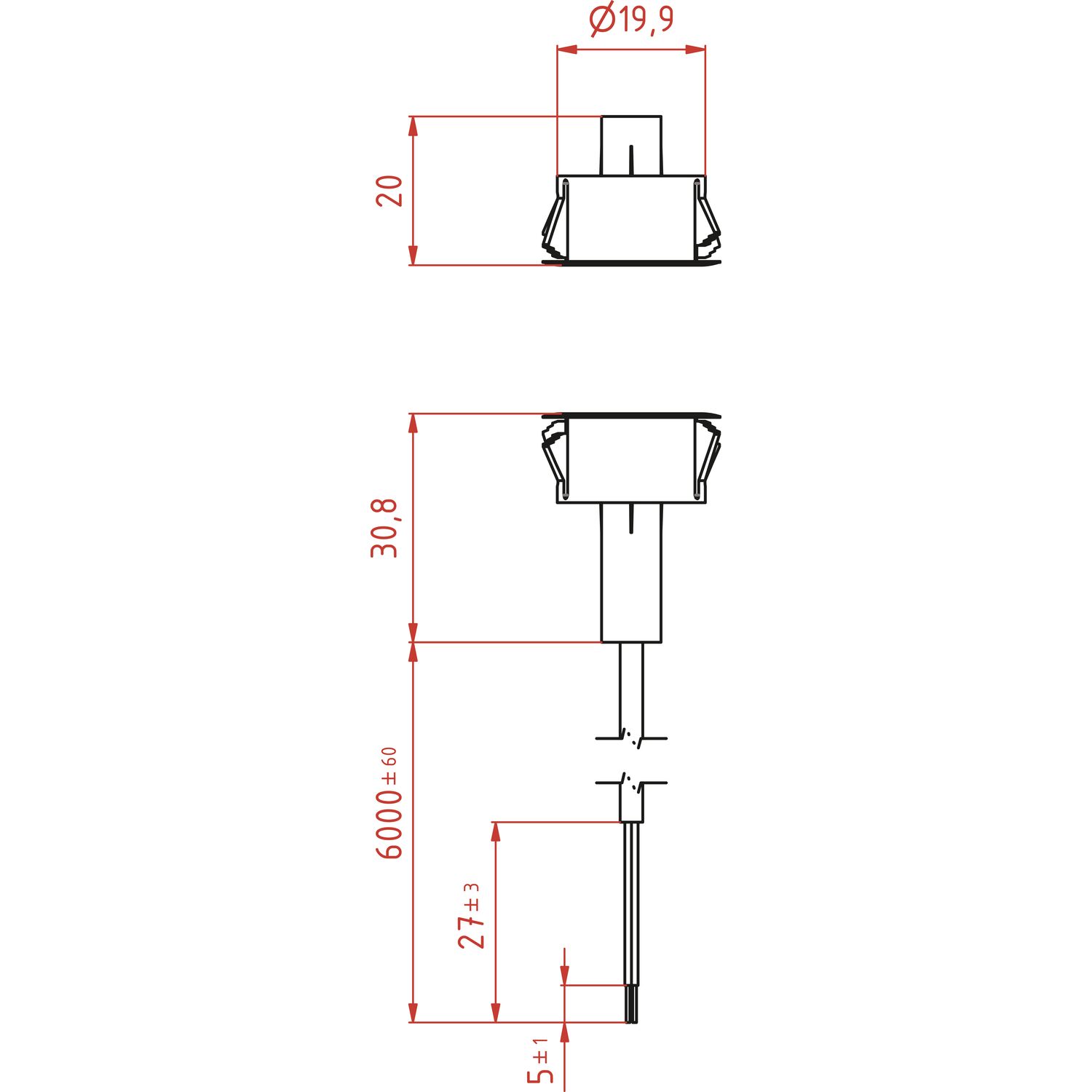 Rundreedkontakt EMK 46 S G3 M für Stahltüren - vasalat