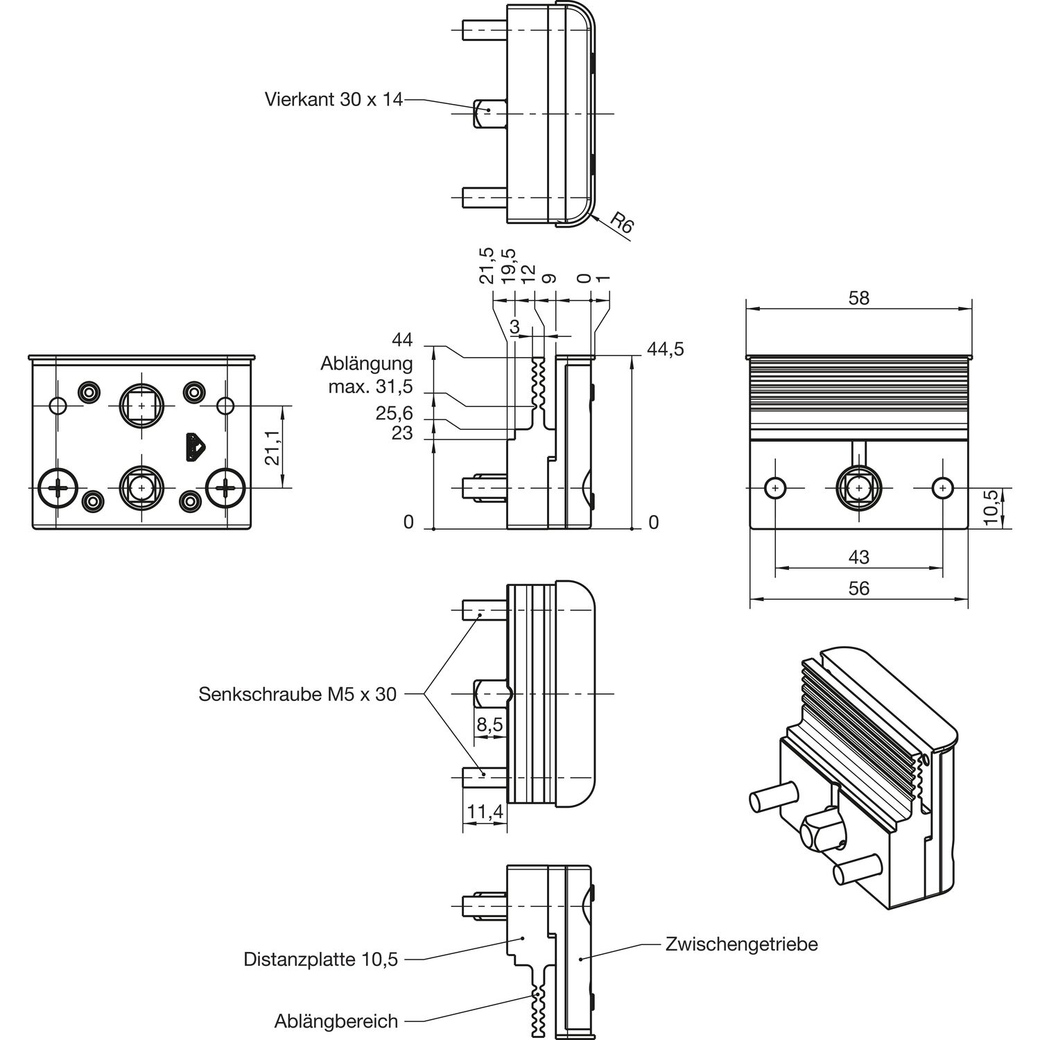 ROTO NT/NX Zwischengetriebe-Set 12/20-13 Schlagleistengetriebe-Adapter ...