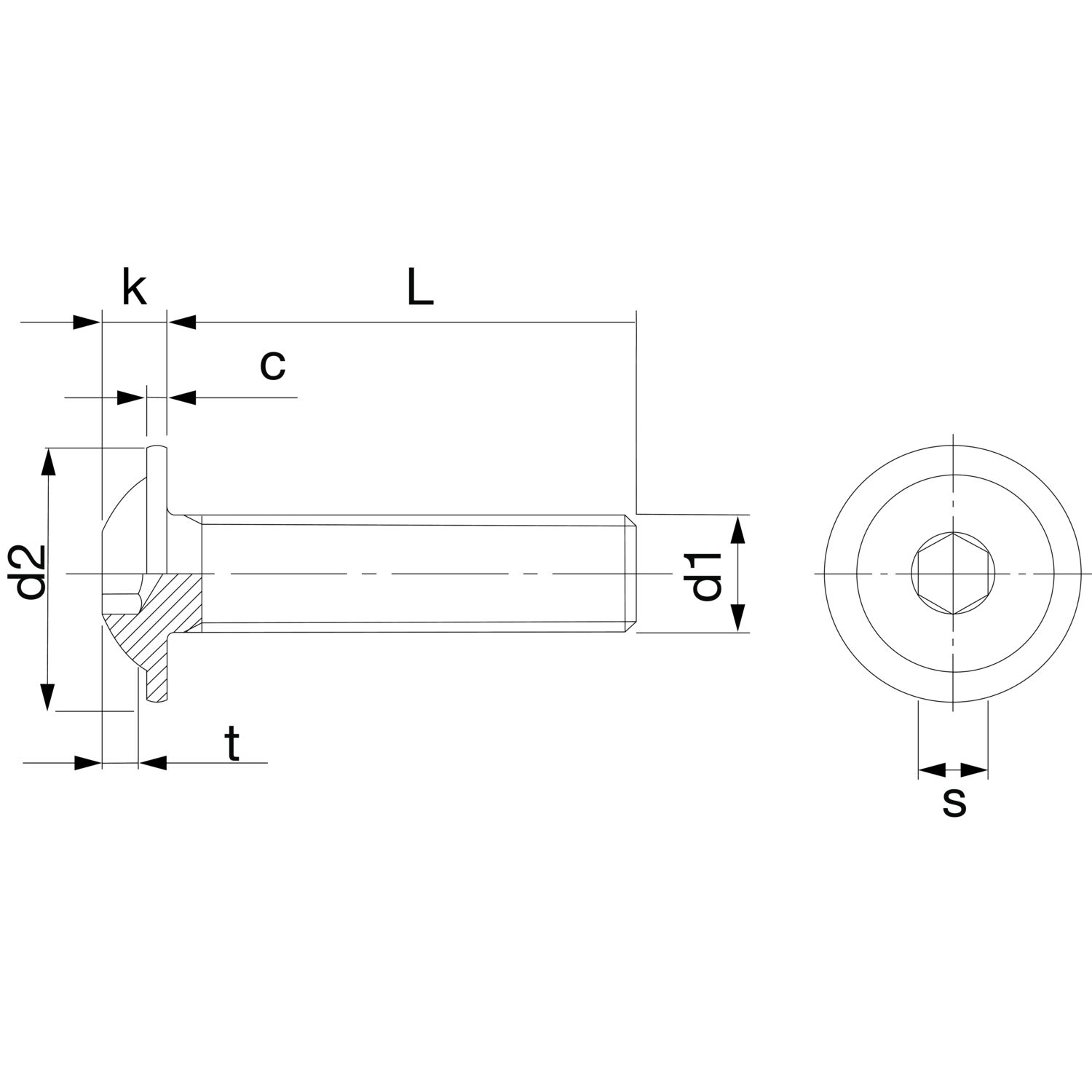 Linsenschraube ISO 7380-2 mit Flansch - Edelstahl A2 - vasalat